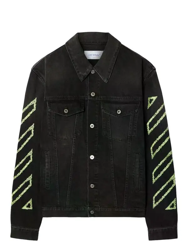 Off-White Arrow Outline Denim Jacket - Black