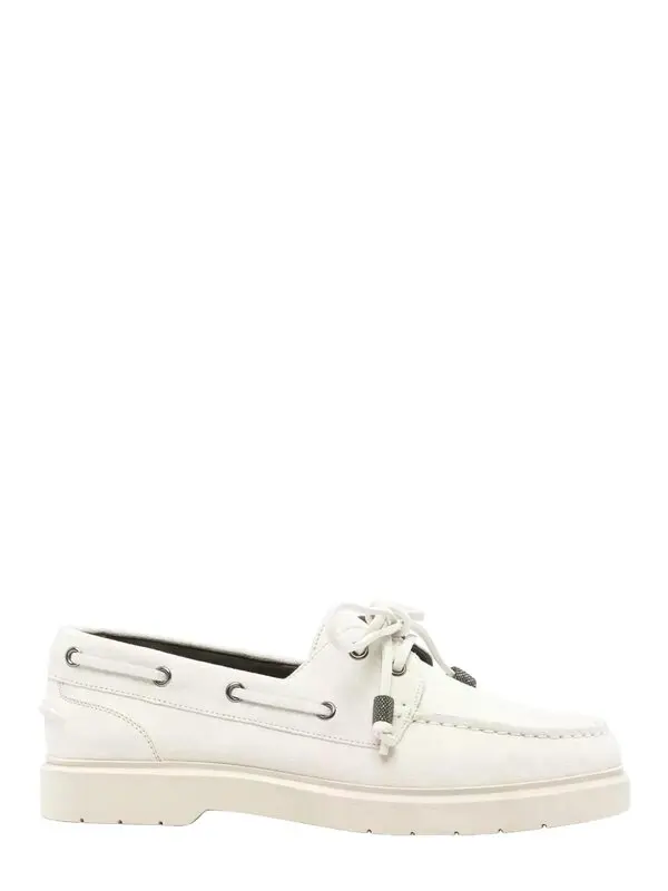 Brunello Cucinelli Suede Boat Shoes - Neutrals