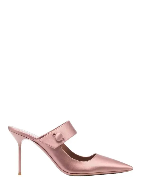 Paris Texas 95mm Satin Mules - Pink