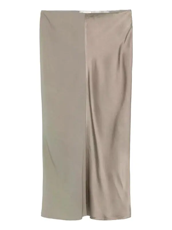 Ami Satin Midi Skirt - Neutrals