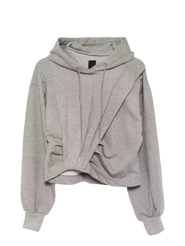JUUN.J Ribbed Cuffs Hoodie - Grey
