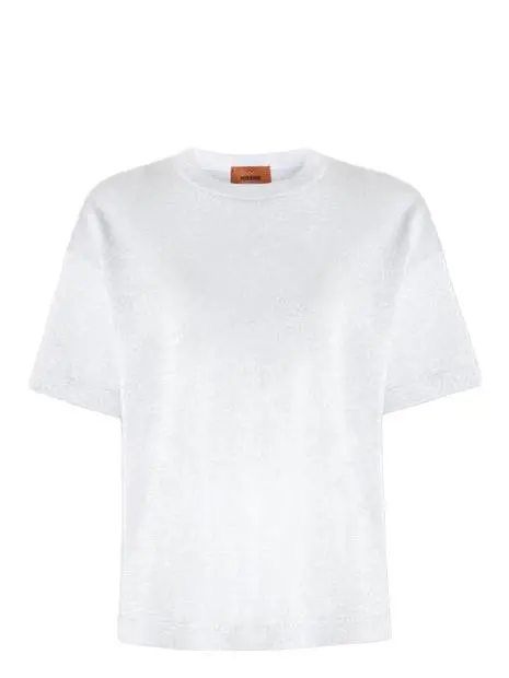Missoni Oversized Crewneck Lamé Viscose Sweater - Silver