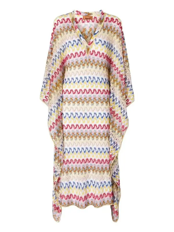 Missoni Long Kaftan In Lamé Viscose Lace - Multicoloured