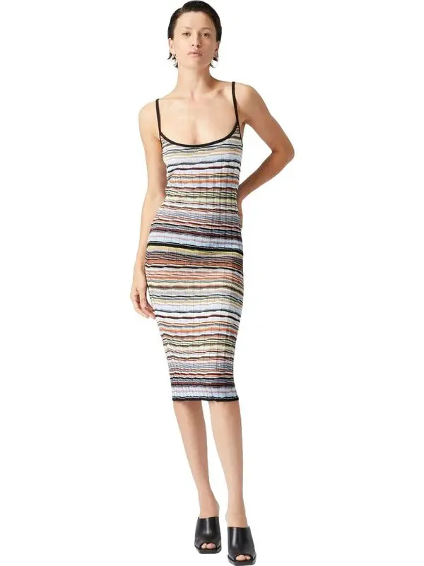 Missoni Striped Ribbed Midi Skirt - Pink