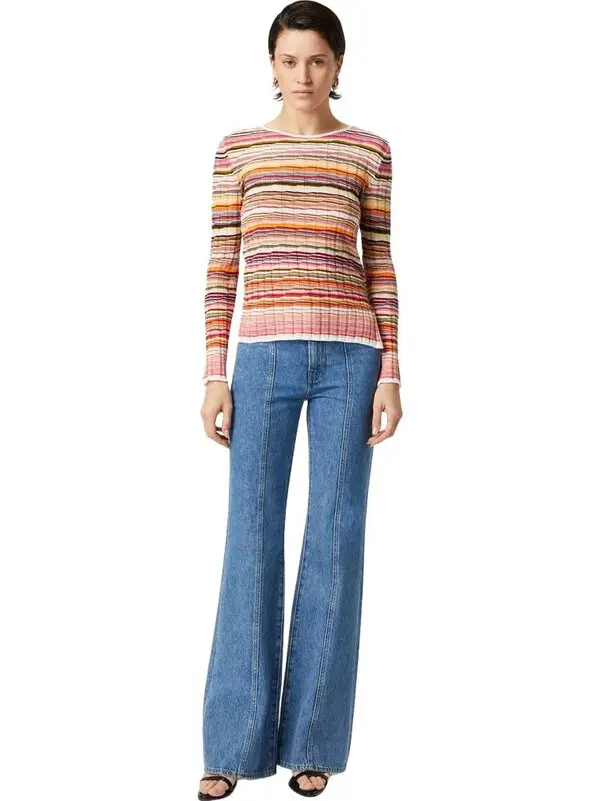Missoni Striped Cotton And Viscose Ribbed Sweater - Blue