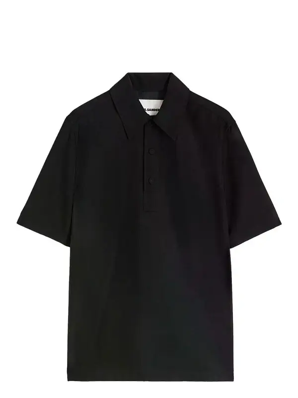 JIL SANDER Wool Polo Shirt - Black