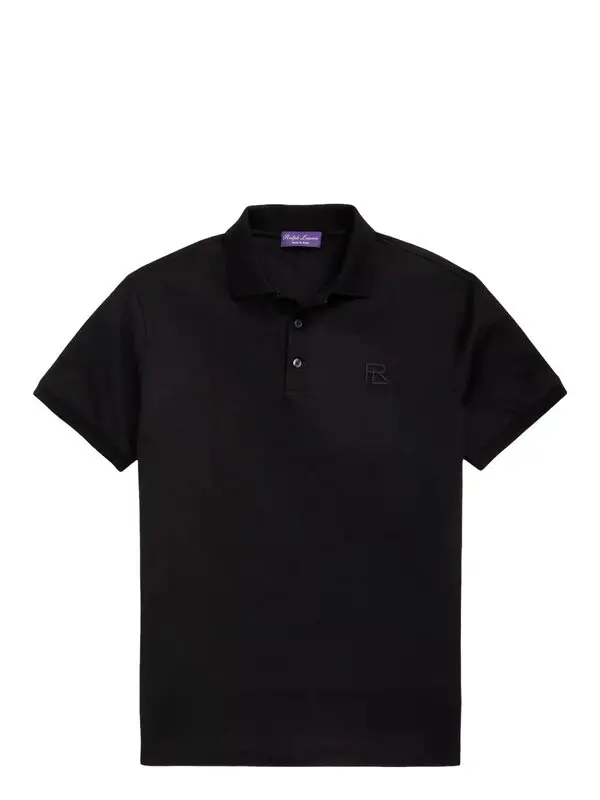 Ralph Lauren Purple Label Cotton Polo Shirt - Black