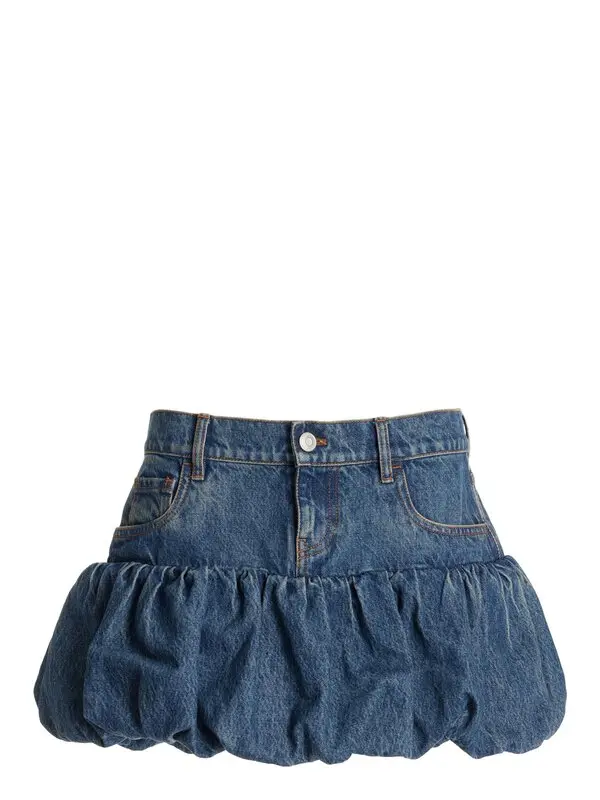 Coperni Bubble-hem Mini Skirt - Medium Wash