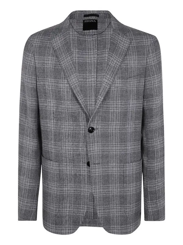 Zegna Wool And Linen Jacket - Grey