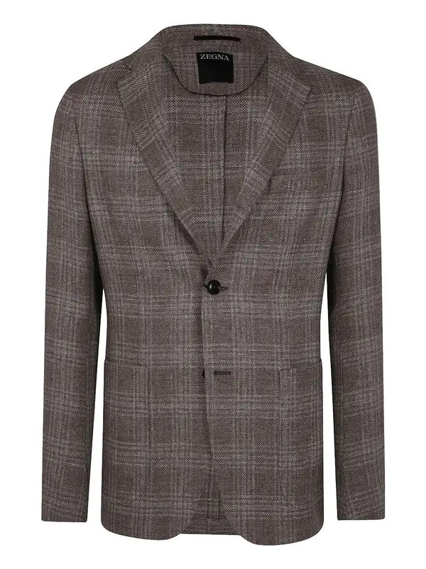 Zegna Wool And Linen Jacket - Brown