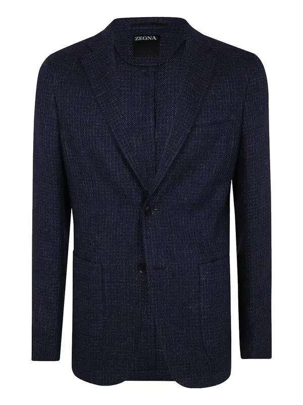 Zegna Wool And Linen Jacket - Blue