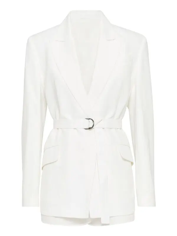 Brunello Cucinelli Suit Type Belt Jacket - White