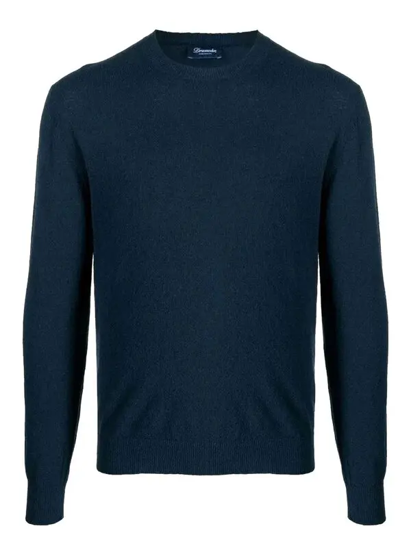 DRUMOHR Long Sleeve Round Neck Sweater - Blue