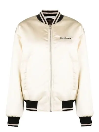 Palm Angels Classic Logo Bomber Jacket - White