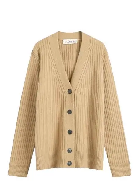 Palm Angels Curved Logo Cardigan - Beige