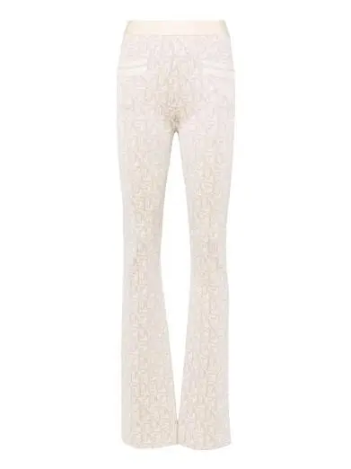 Palm Angels Monogram Jacquard Knit Pants - Beige