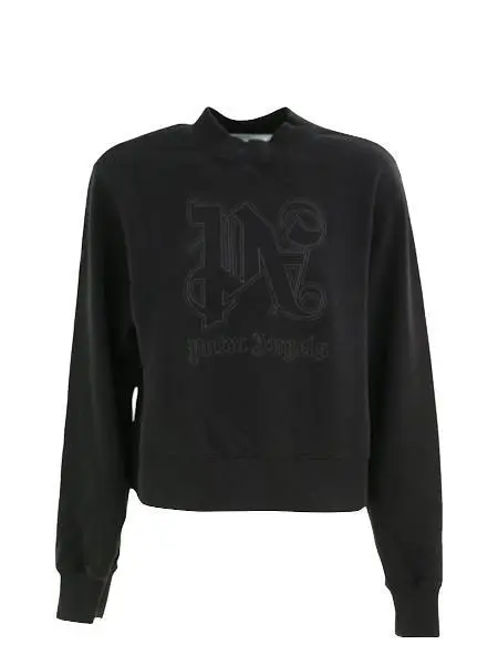 Palm Angels Monogram Statement Crewneck - Black