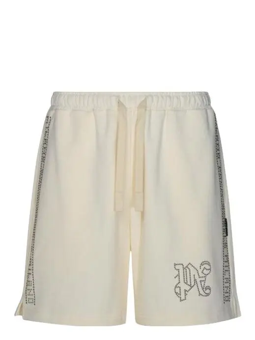 Palm Angels Monogram Stud Sweatshorts - White