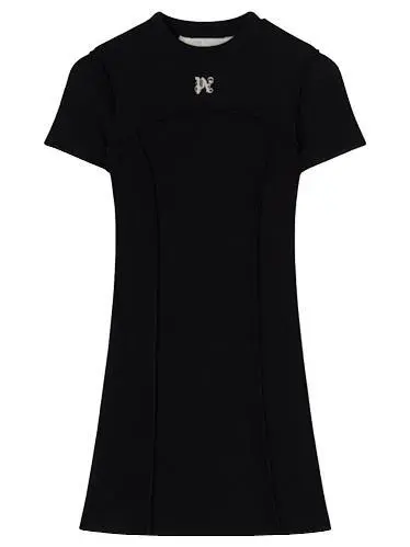 Palm Angels Monogram Mini Dress - Black