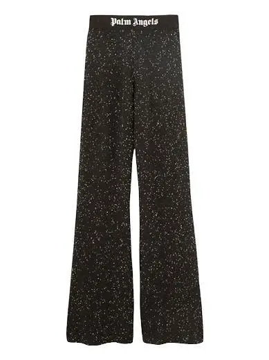 Palm Angels Soiree Knit Logo Pants - Black