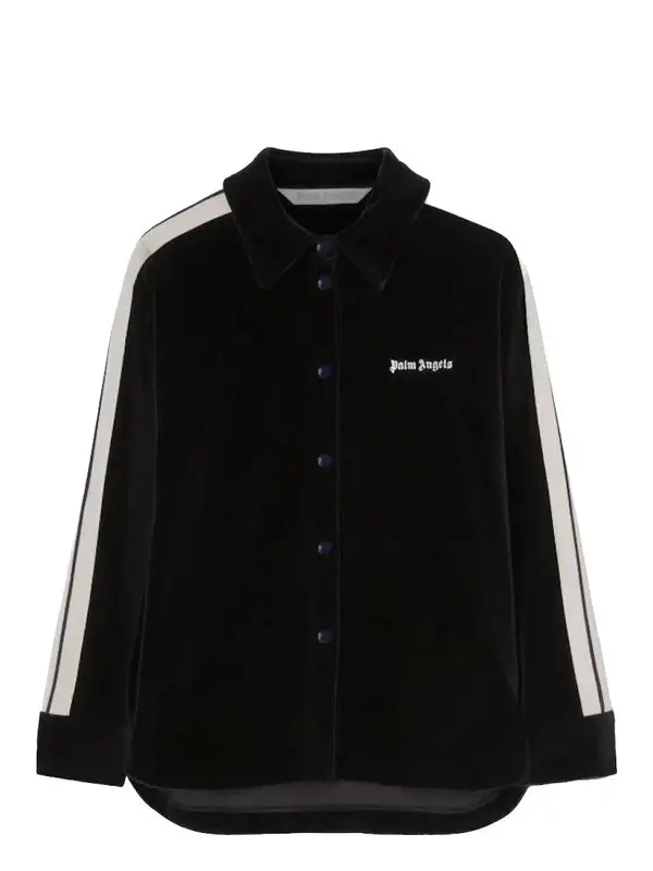 Palm Angels Velvet Classic Track Shirt - Black