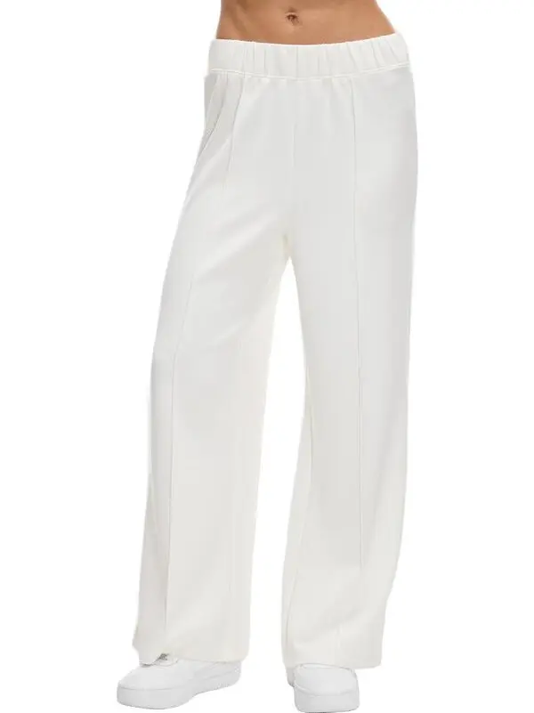 PELOTON Washed Interlock Pintuck Pant - Pearl
