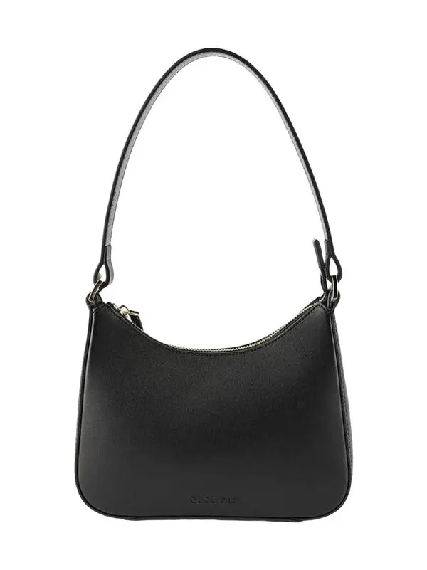 Gigi Pip Lyra Classic Genuine Leather Handbag - Black
