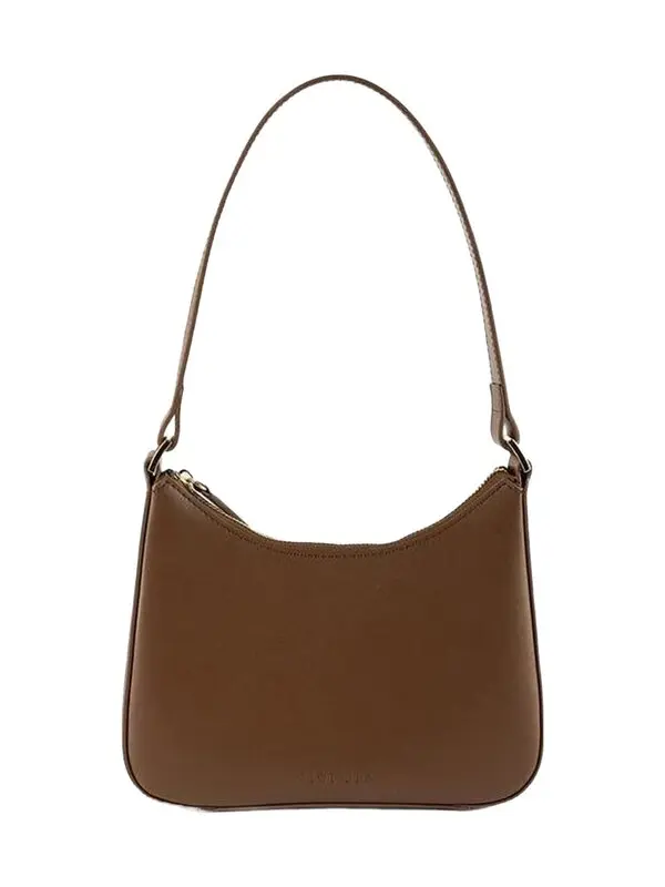 Gigi Pip Lyra Classic Genuine Leather Handbag - Chocolate