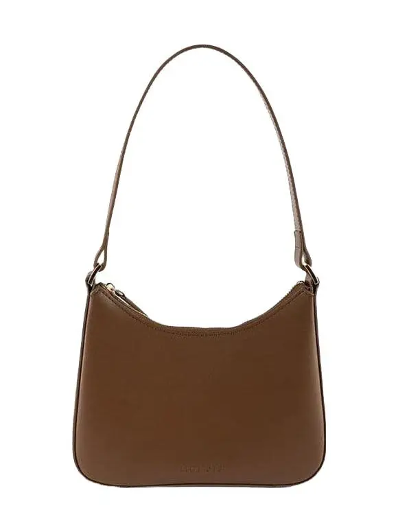 Gigi Pip Lyra Classic Genuine Leather Handbag - Chocolate