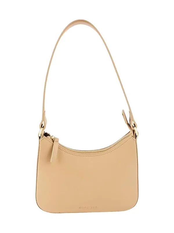 Gigi Pip Lyra Classic Genuine Leather Handbag - Tan