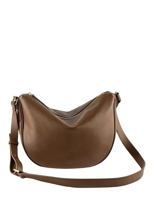 Gigi Pip Drew Genuine Leather Slouchy Bag - Chocolate
