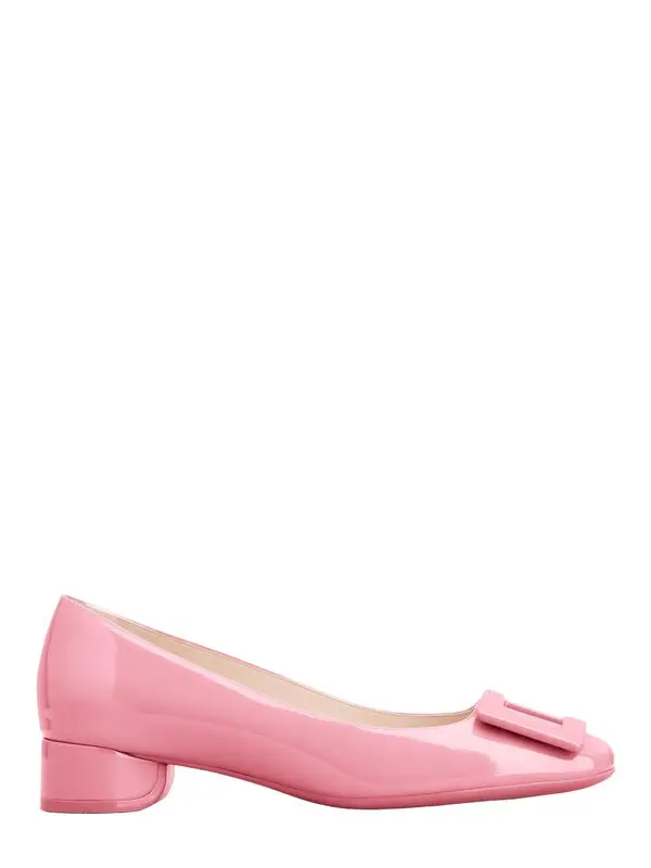 ROGER VIVIER Patent Leather Ballerinas With Lacquered Buckle - Pink