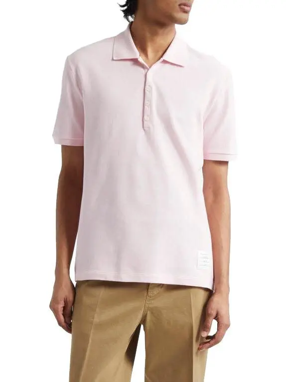 Thom Browne 4-bar Cotton Piqué Polo - Light Pink