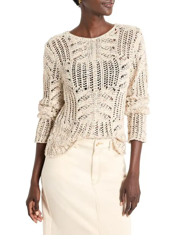 NIC+ZOE Open Stitch Sweater - Neutral Multi