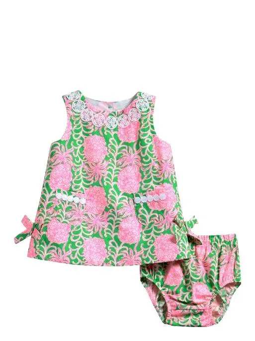 Lilly Pulitzer® Cotton Shift Dress With Bloomers - Fauna Green Pineapple