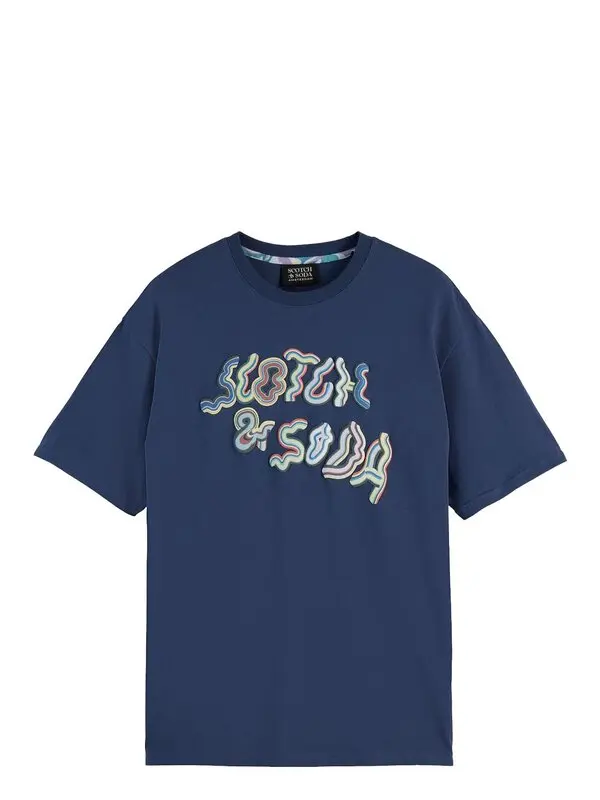 Scotch & Soda Relaxed Fit Cotton T-shirt - Atlantic Blue