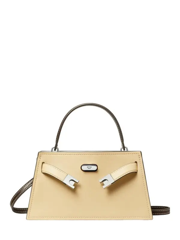 Tory Burch Petite Lee Radziwill Leather Double Bag - Light Camel