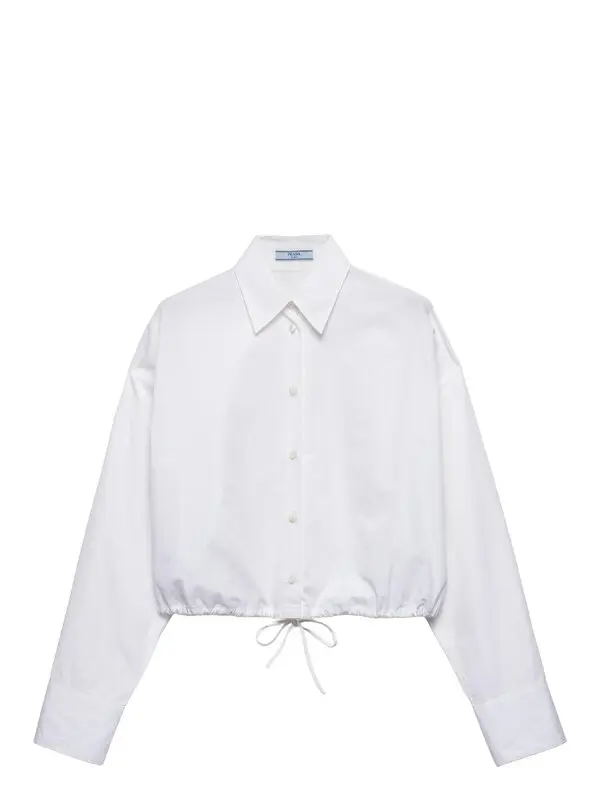 Prada Drawstring Poplin Shirt - White