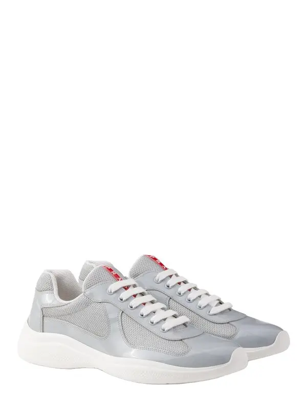 Prada America's Cup Sneakers In Patent Leather And Technical Fabric - Grey