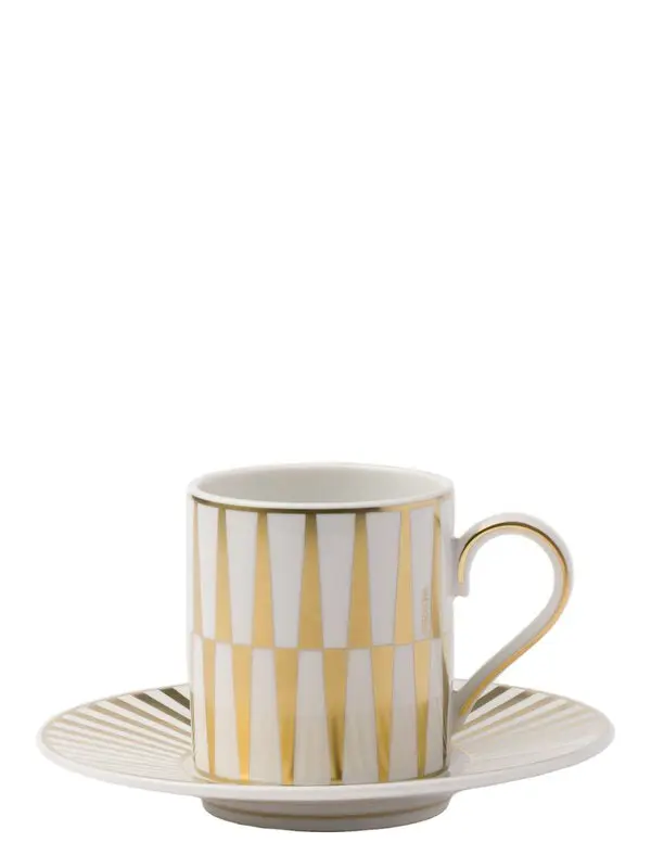 Prada Porcelain Coffee Cup Stripes - White/gold