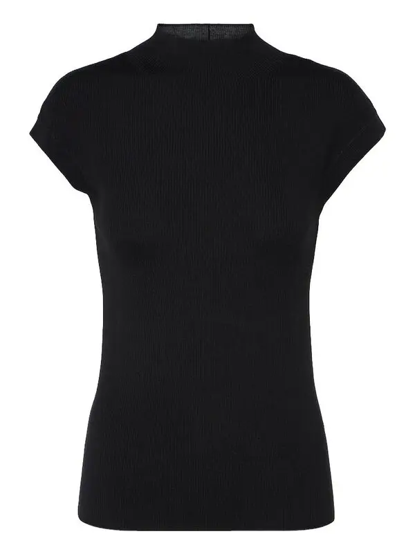 Jardin Des Orangers Ribbed-knit High-neck Wool Top - Black