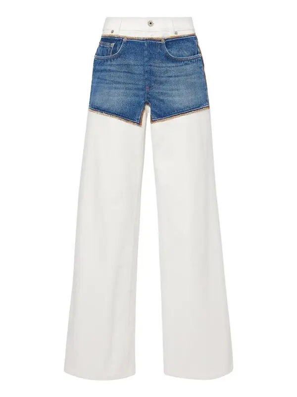 Jean Paul Gaultier Petit Grand Trompe L’oeil Straight Jeans - White
