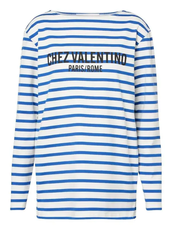 Valentino Garavani Chez Cotton Jersey T-shirt - Blue