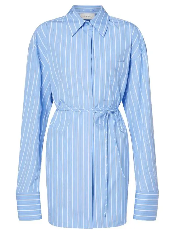 Sportmax Firma Striped Cotton Shirt Dress - Multicoloured