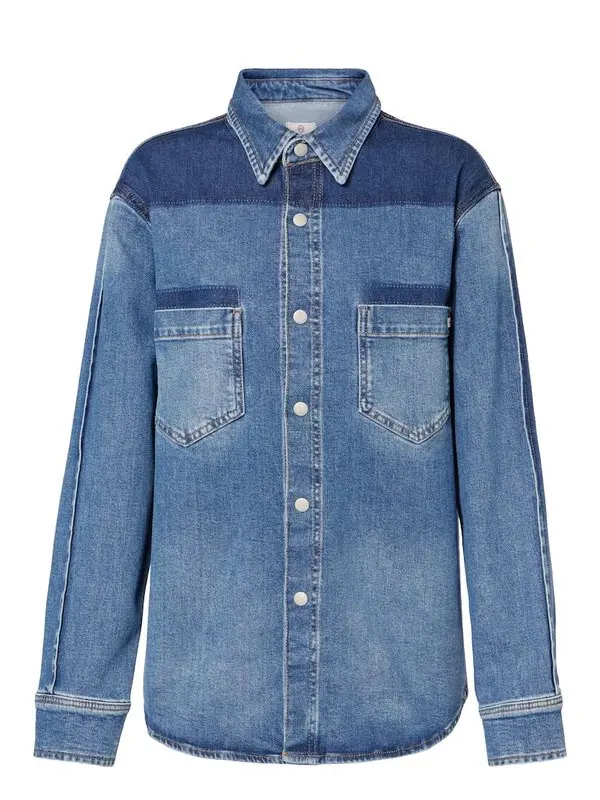 Ag Monaco Patchwork Denim Shirt - Blue
