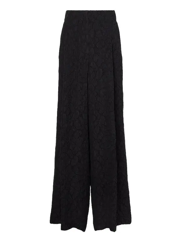 Dries Van Noten High-rise Wide-leg Pants - Black