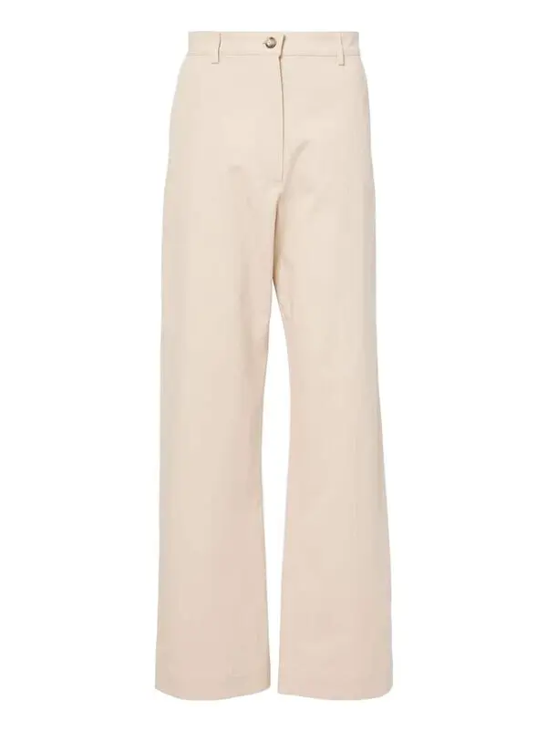 Sportmax Era Wide-leg Cotton-blend Pants - Beige
