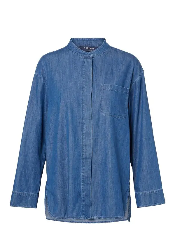 Max Mara Unito Cotton Denim Top - Blue