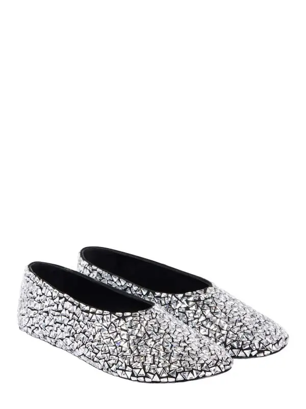 Proenza Schouler Leather Embellished Ballet Flats - Black