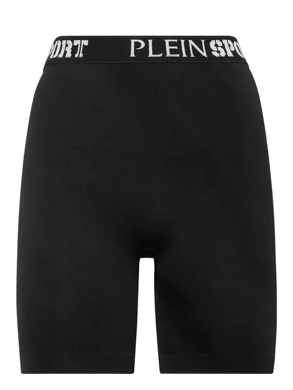PLEIN SPORT Logo-waistband Cycling Shorts - Black